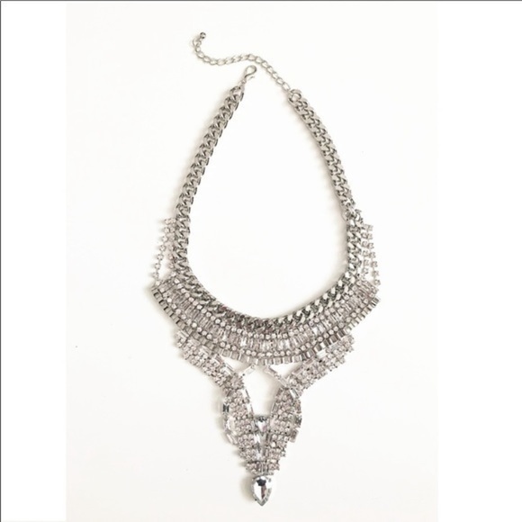 Jewelry | Chain Link Rhinestone Arrow Bib Necklace | Poshmark